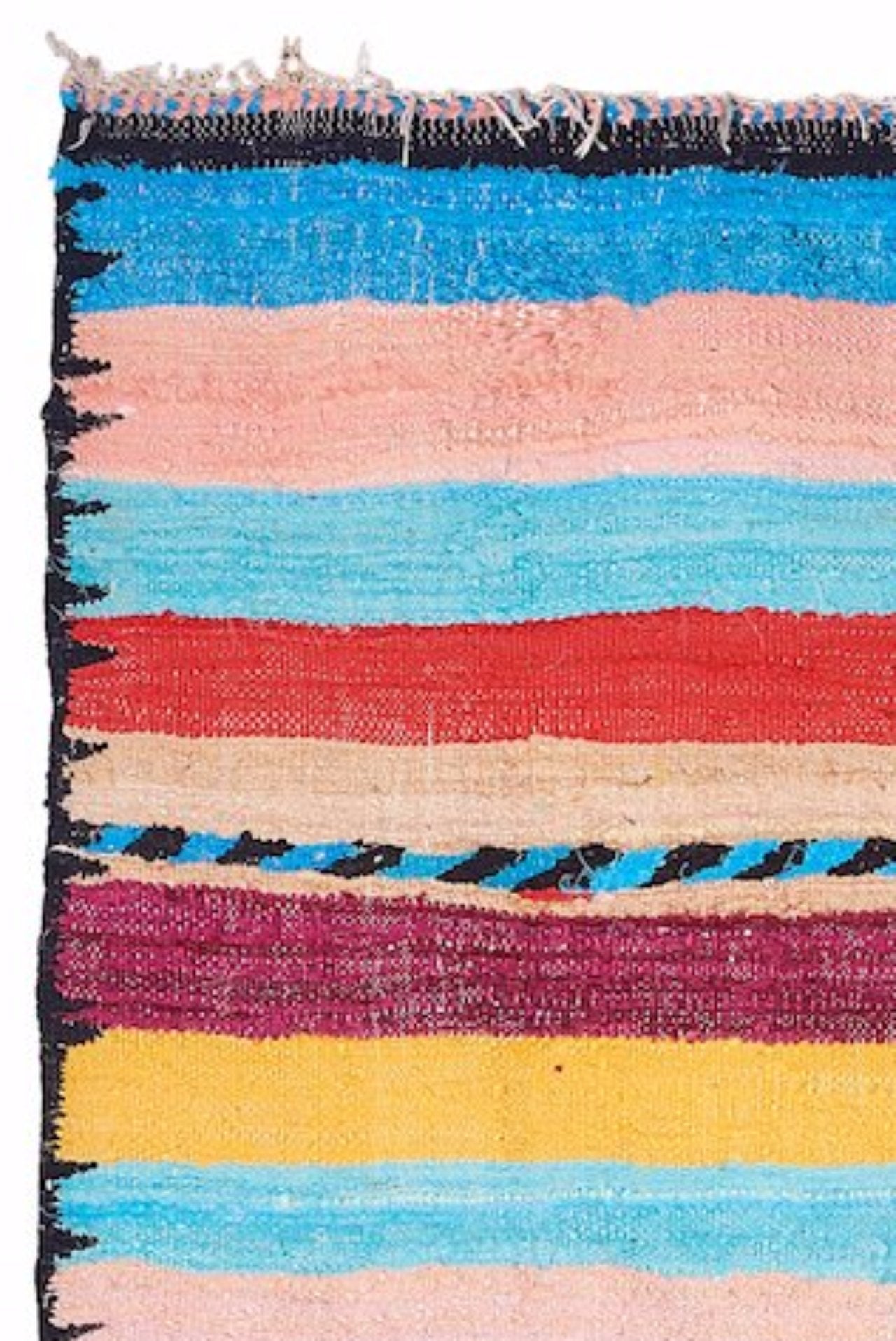 Vintage Moroccan Colorful Striped Hand Woven Flat Rug 10x5 – CLC by ...